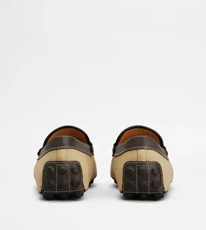 TOD'S Gommino Bubble Loafers In Canvas And Leather - Nude