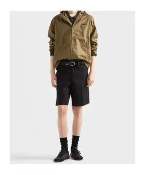 Prada Triangle-patch Shorts - Black