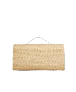 ROGER VIVIER Belle Vivier Clutch In Raffia