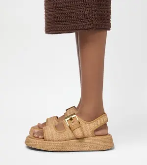 TOD'S Raffia And Leather Sandals