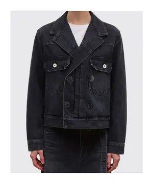 Sacai Double-breasted Denim Jacket - Black