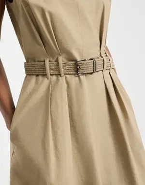 Brunello Cucinelli V-neck Belted Mini Dress - Nude
