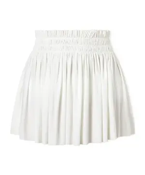 Norma Kamali Pleated Stretch Midi Skirt - White