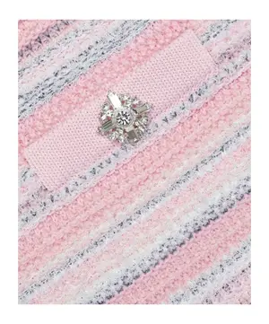 SELF-PORTRAIT Striped Embellished Mini Skirt