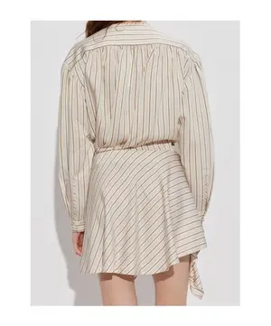 IRO PARIS Utenia Asymmetrical Wrap Dress - Beige