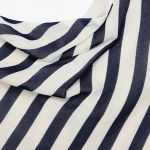 SELF-PORTRAIT Striped Georgette Top With Cowl Neck