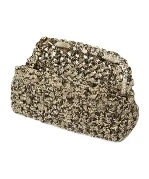 Marella Python-print Woven Clutch