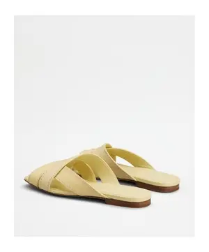 TOD'S Square Toe Open Flat Slippers