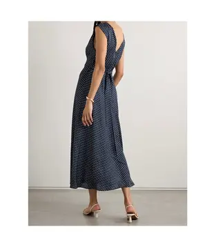 DÔEN Tahlia Polka-dot Midi Dress - Blue