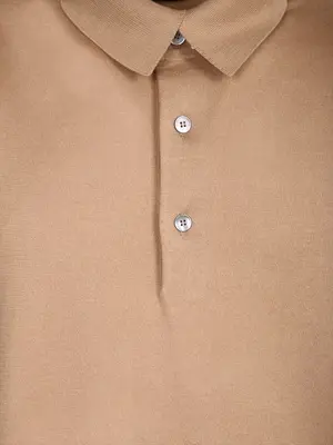 Zegna Classic Knit Polo Shirt - Nude