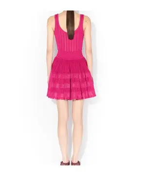 Alaïa Crinoline Knit Sleeveless Mini Dress - Pink