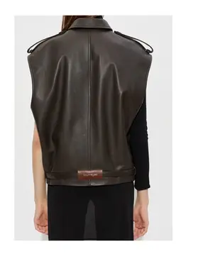 COURREGES Sleeveless Leather Jacket