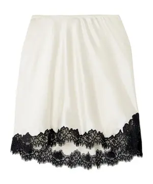 DÔEN Giuliette Lace Trim Mini Skirt - White