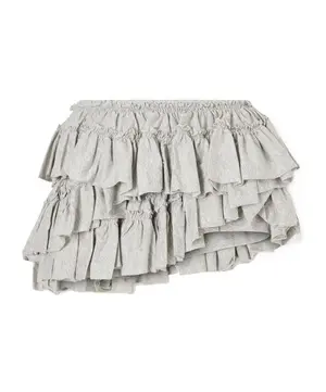 Dries Van Noten Asymmetrical Ruffled Cotton Knit Shorts