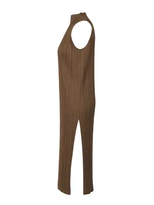 Issey Miyake Sleeveless High Neck Pleated Dress