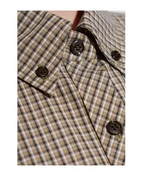 Versace Sleeveless Micro-check Shirt - Nude