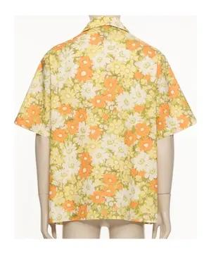 Valentino Garavani Papier Floral Printed Bowling Shirt - Nude