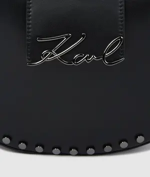 Karl Lagerfeld K/signature Stud-embellished Shoulder Bag - Black