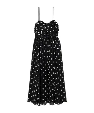 DÔEN Maryanna Polka Dot Midi Dress - Black
