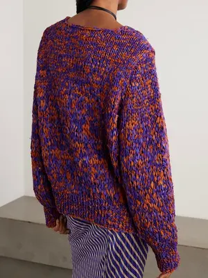 Dries Van Noten Oversized Frayed Sweater - Multi-color