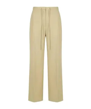 RÓHE Drawstring Pleated Trousers - Beige