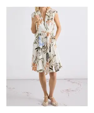Marella Filo Printed Wrap Midi Dress