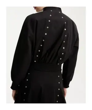 Marella Eyelet Cotton Bomber Jacket