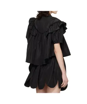 Simone Rocha Ruffled Peter Pan Collar Shirt - Black