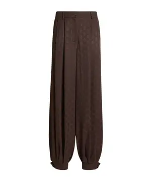 Etro Jacquard-pattern Cuffed Trousers - Black