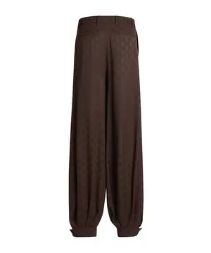 Etro Jacquard-pattern Cuffed Trousers - Black