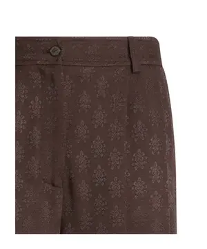 Etro Jacquard-pattern Cuffed Trousers - Black