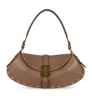 GANNI B-kat Studded Shoulder Bag - Brown