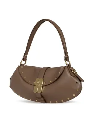 GANNI B-kat Studded Shoulder Bag - Brown