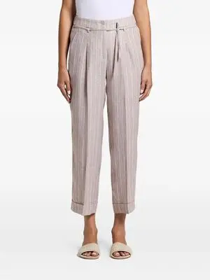 Peserico Striped Belted Pants - Sand Beige