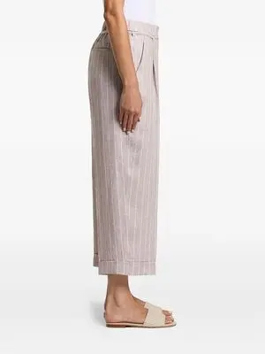 Peserico Striped Belted Pants - Sand Beige