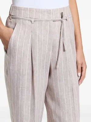 Peserico Striped Belted Pants - Sand Beige