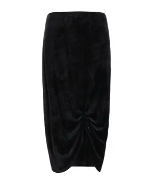 Valentino Garavani Draped Velvet Midi Skirt - Black
