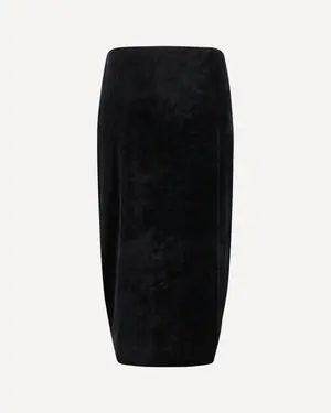 Valentino Garavani Draped Velvet Midi Skirt - Black