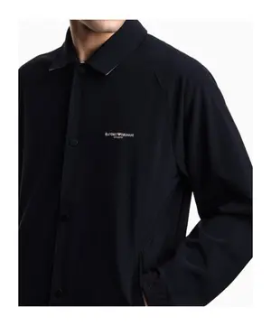 Emporio Armani Logo-embroidered Collared Jacket
