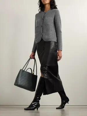 Arch4 Ribbed Crochet Cardigan With Patch Pockets