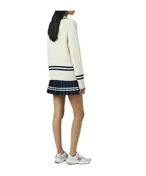 SPORTY  RICH Sporty & Rich Pleated Logo Mini Skirt