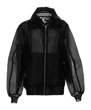 Rick Owens Cropped Organza Jacket - Black