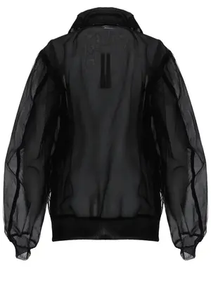 Rick Owens Cropped Organza Jacket - Black