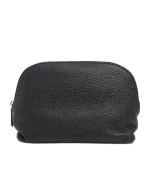 THE ROW Agnes Grain Leather Pouch - Black