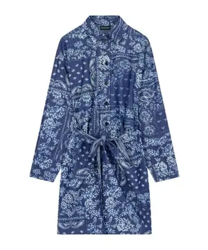 Emporio Armani Bandana Print Tie-front Asymmetrical Shirt Dress