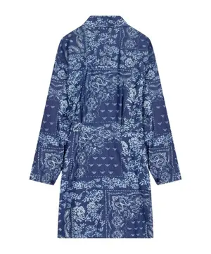 Emporio Armani Bandana Print Tie-front Asymmetrical Shirt Dress