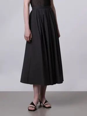 ROBERTO COLLINA Pleated Midi Skirt - Mud
