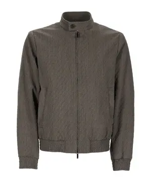 Emporio Armani Textured Stand-collar Jacket