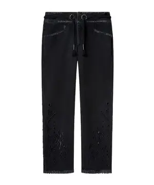 Isabel Marant Étoile Embroidered Frayed Hem Jeans
