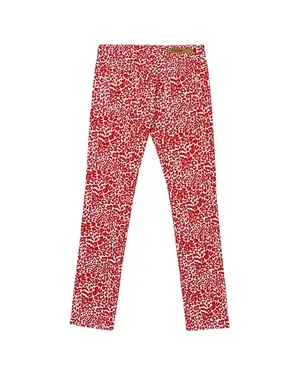 Moschino Leopard Print Jeans - Red